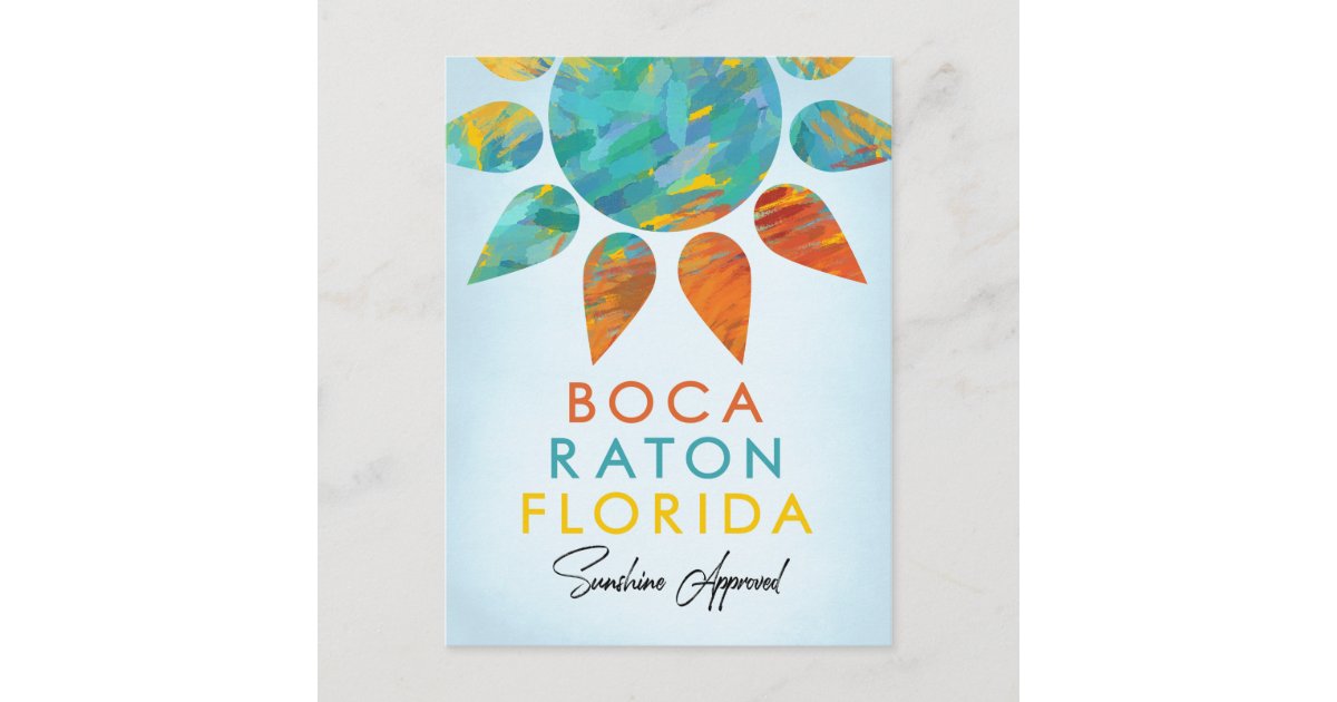 Boca Raton Florida Sunshine Travel Postcard | Zazzle
