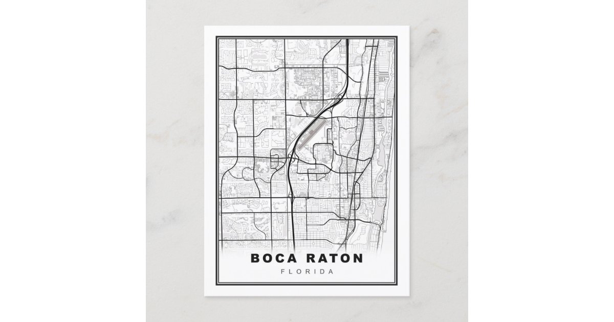 Boca Raton Map Postcard | Zazzle