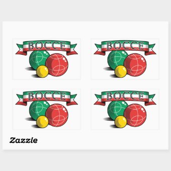 Bocce in Banner Square Sticker | Zazzle