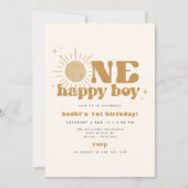 BODHI One Happy Boy First Trip Around Sun Birthday Invitation | Zazzle