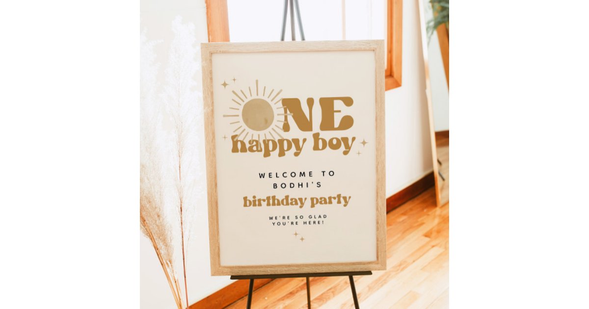 BODHI One Happy Boy First Trip Around Sun Birthday Poster | Zazzle