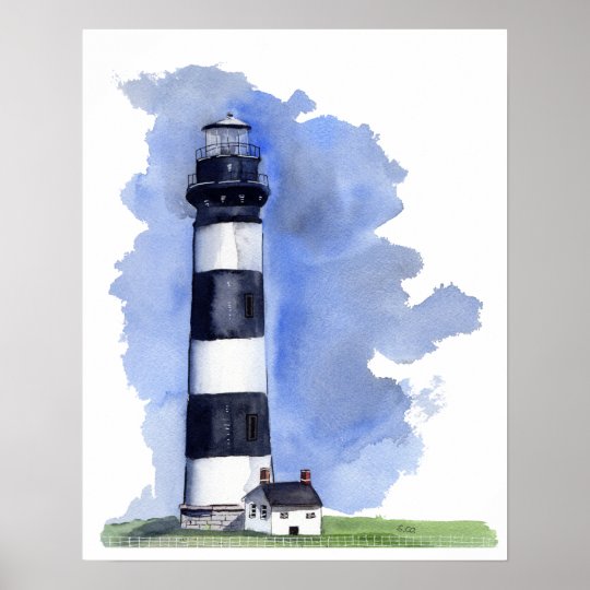 Bodie Island Lighthouse Painting Poster | Zazzle.com
