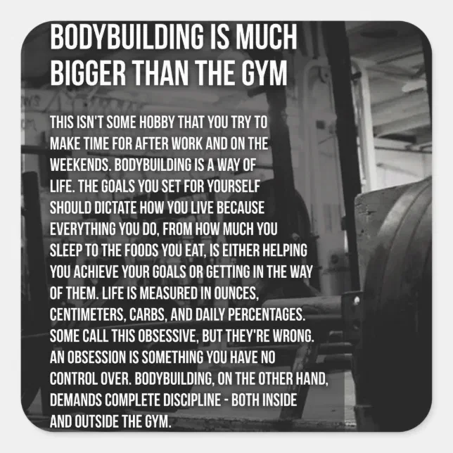 "Body building" Motivational Square Sticker | Zazzle