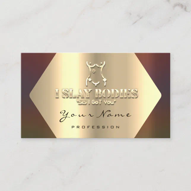 Body Building Shaping Fitness Sculpting SPA Gold Business Card | Zazzle