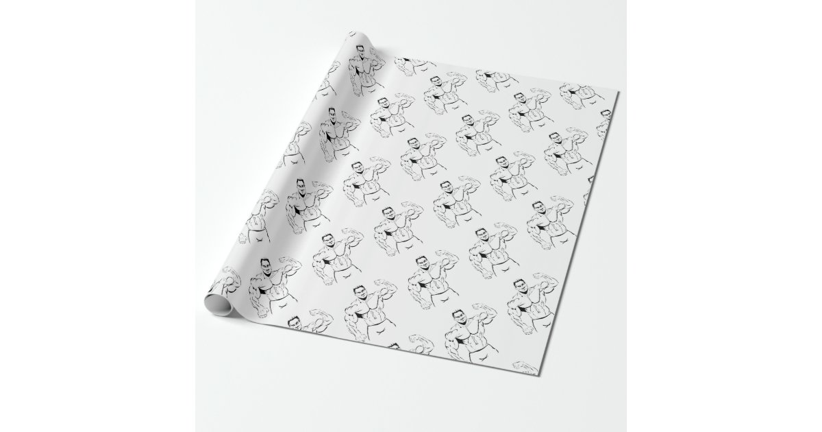 body-building wrapping paper | Zazzle
