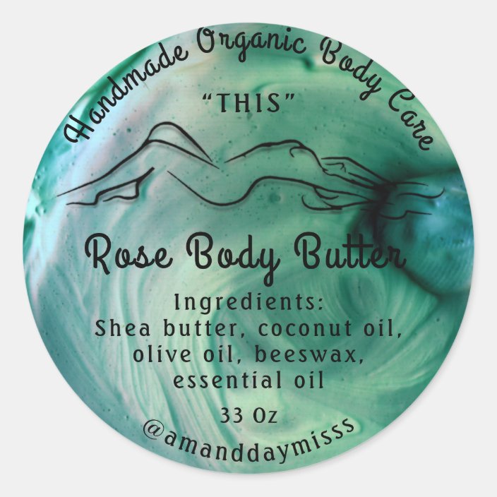 Body Butter Balm Care Packaging Tropical Green Log Classic Round ...