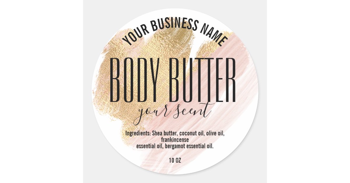 body butter homemade product label skincare spa | Zazzle