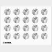 Body Care Sculpting Cosmetics Logo QR Code Silver Classic Round Sticker ...