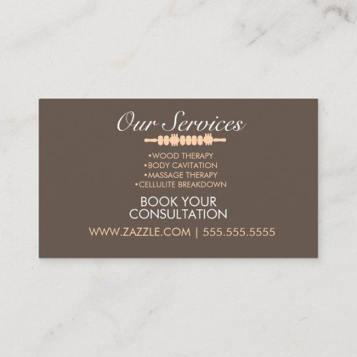 Body Contouring Body Sculpting Massage Earthy Tone Business Card | Zazzle