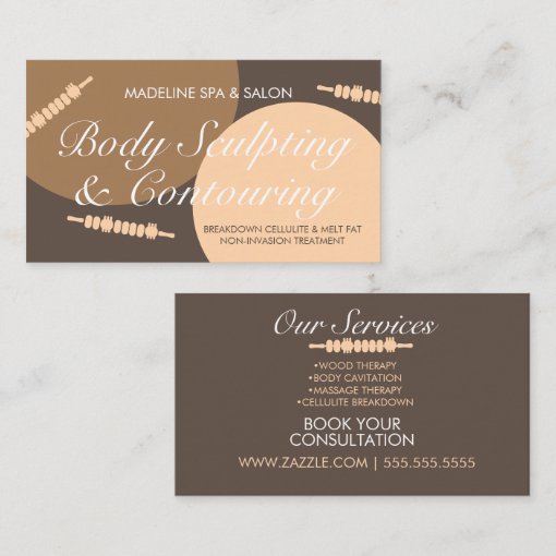 Body Contouring Body Sculpting Massage Earthy Tone Business Card | Zazzle
