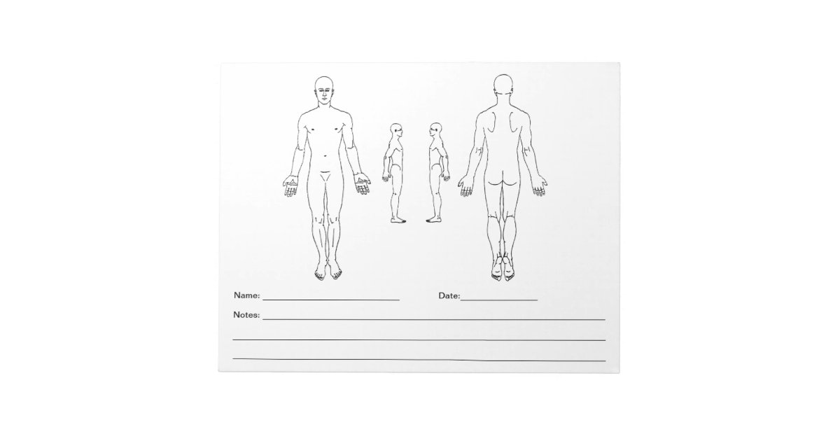 Body Map Note Pad - SOAP Note | Zazzle