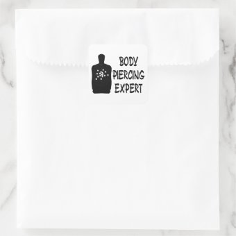 Body Piercing Expert Square Sticker | Zazzle