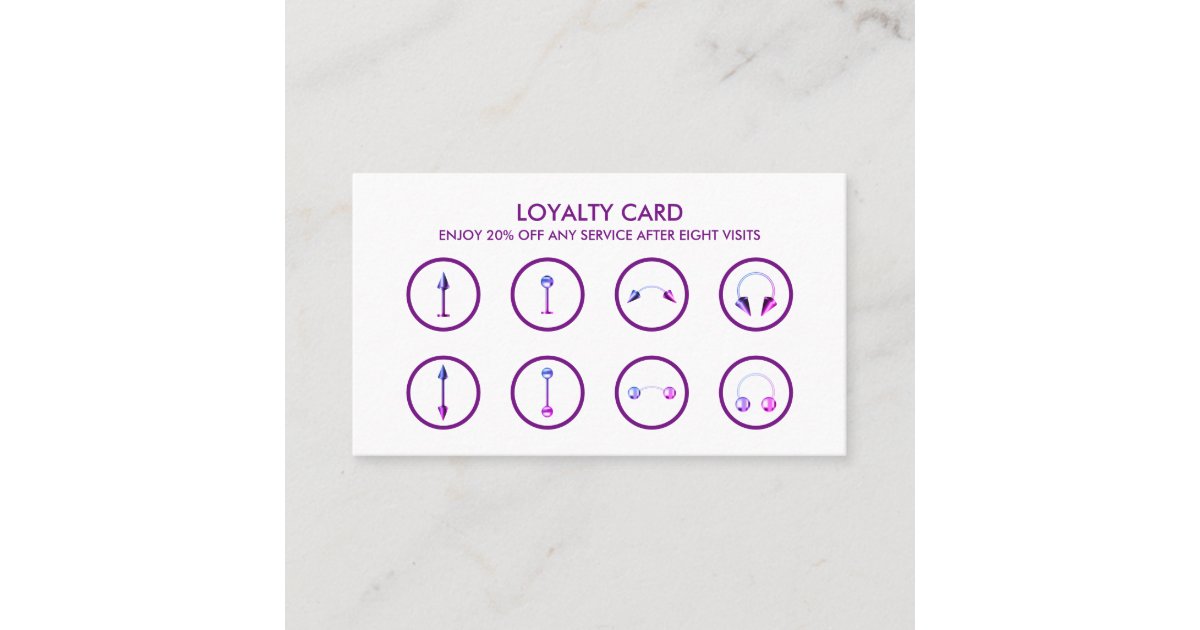Body Piercing Loyalty Business Card | Zazzle