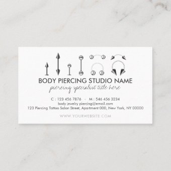 Body Piercing Sale Loyalty Business Card | Zazzle