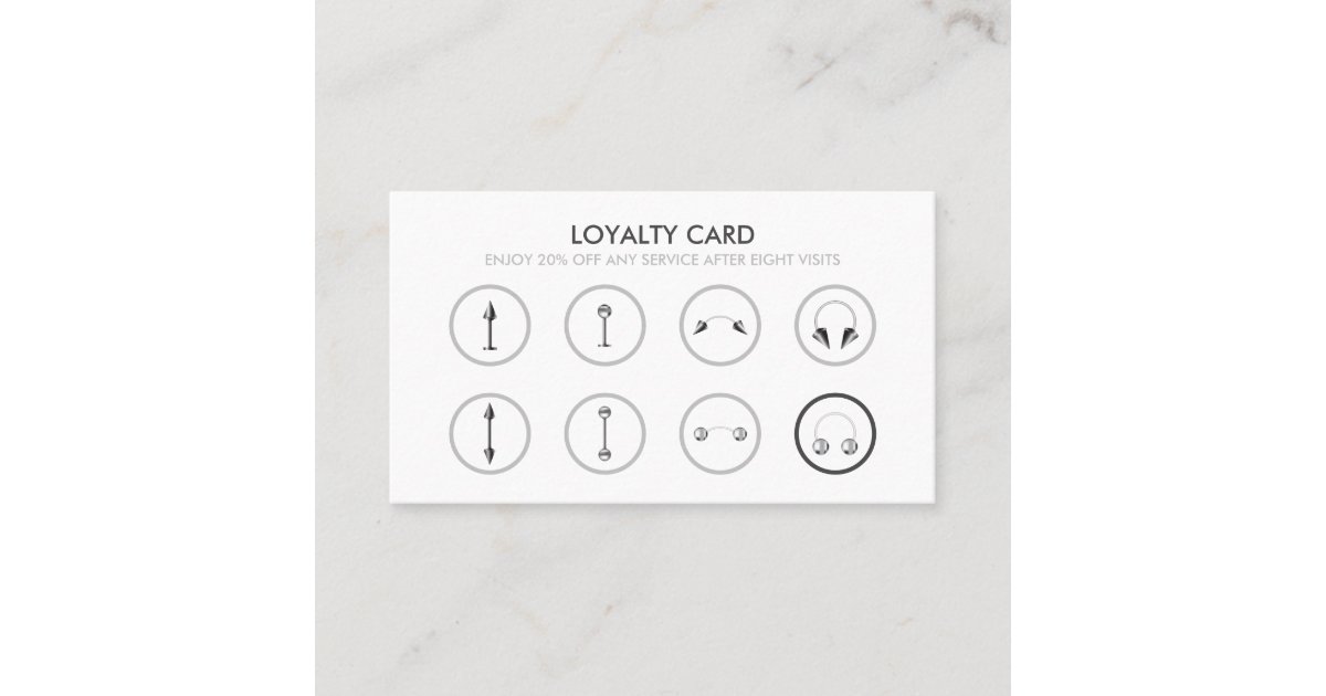 Body Piercing Sale Loyalty Business Card | Zazzle