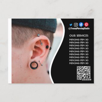 Body PIERCING STUDIO poster flyer Postcard | Zazzle