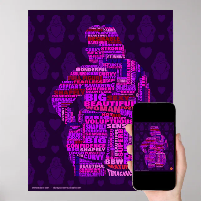 Body Positive Wordle poster art 2 | Zazzle