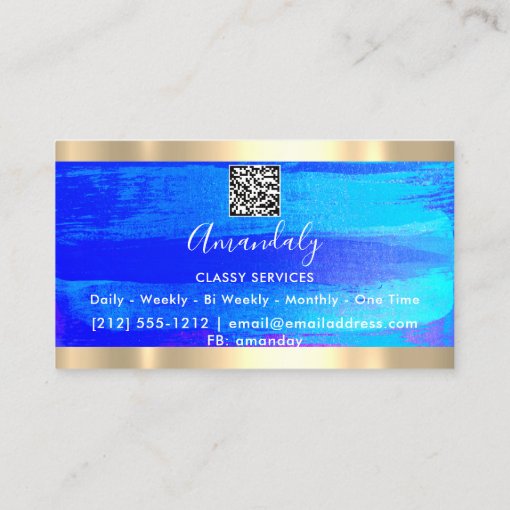 Body Sclupting SPA Code Logo Royal Blue Strokes Business Card | Zazzle