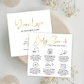 Body Scrub Application Guide White & Gold Logo Square Business Card ...