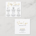 Body Scrub Application Guide White & Gold Logo Square Business Card ...