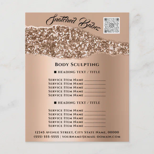 Body Sculpting Beauty Hair Salon QR LOGO Promotion Flyer | Zazzle