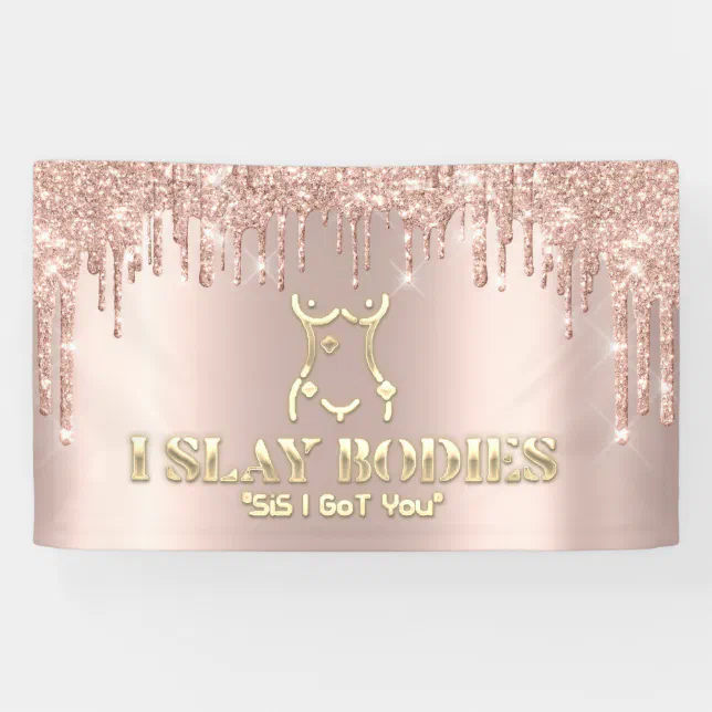 Body Sculpting Beauty Logo Glitter Gold Logo Busi Banner | Zazzle