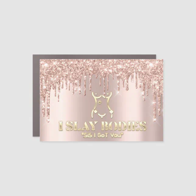 Body Sculpting Beauty Logo Glitter Gold Logo Busi Car Magnet | Zazzle