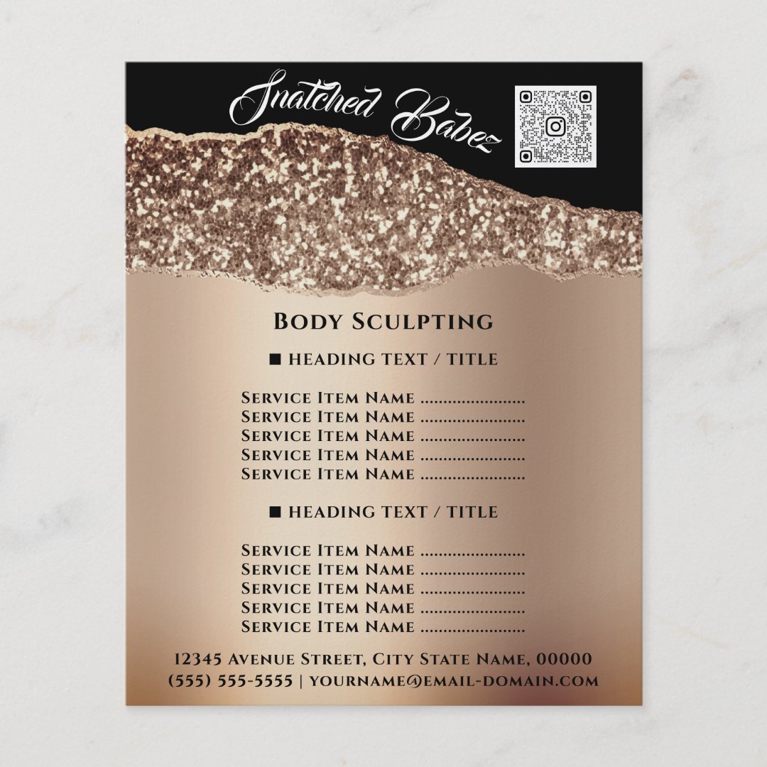 Body Sculpting Building Beauty Hair Salon QR LOGO Flyer | Zazzle