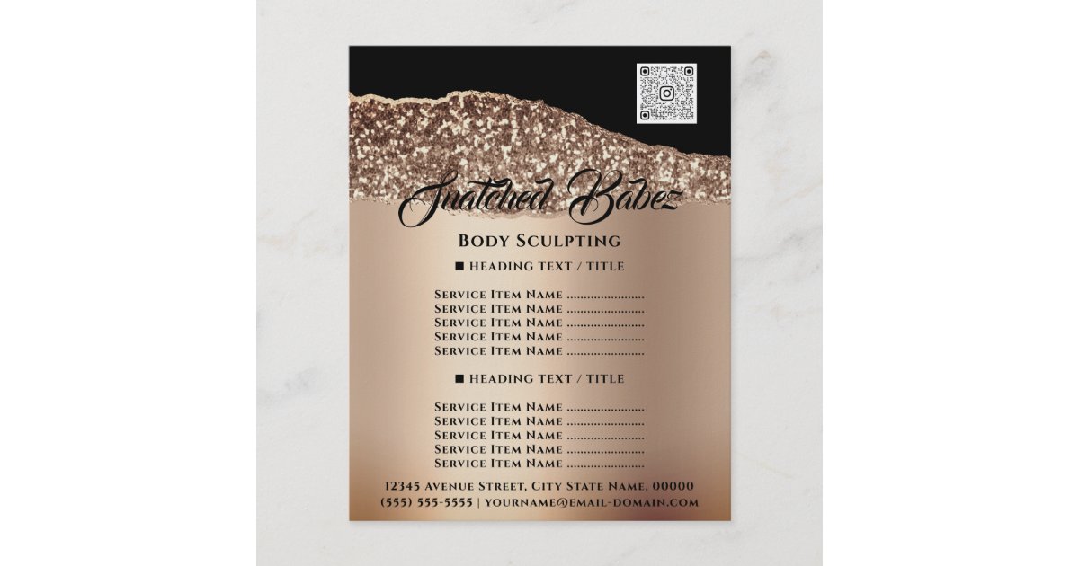 Body Sculpting Building SPA Hair Salon QR CODE Flyer | Zazzle
