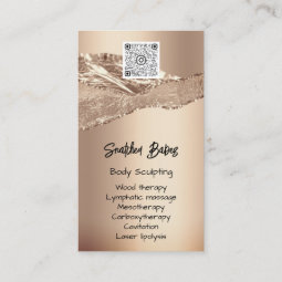 Body Sculpting Cosmetics Logo QR Code SPA Rose Business Card | Zazzle