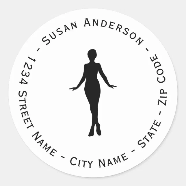 Body Sculpting Woman Silhouette Address Label | Zazzle