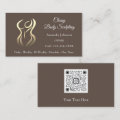 Body Shaping Sculpting Massage Gold Logo QRCODE Business Card | Zazzle