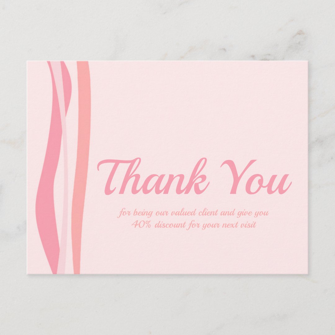 Body Waxing Skin Care Boutique Thank You Postcard | Zazzle