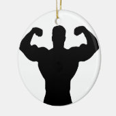 bodybuilder flexing muscles ceramic ornament | Zazzle