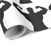 bodybuilder flexing muscles wrapping paper | Zazzle
