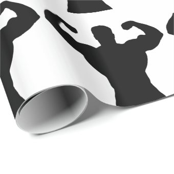 bodybuilder flexing muscles wrapping paper | Zazzle