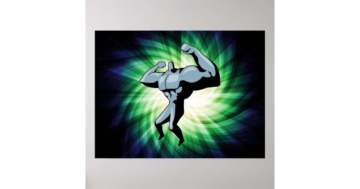 Bodybuilder; green poster | Zazzle