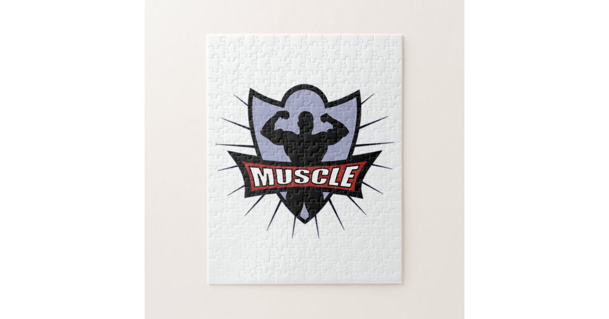 Bodybuilder Muscle Logo Jigsaw Puzzle | Zazzle