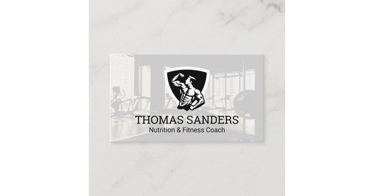 Bodybuilder Pose Flexing | Gym Business Card | Zazzle