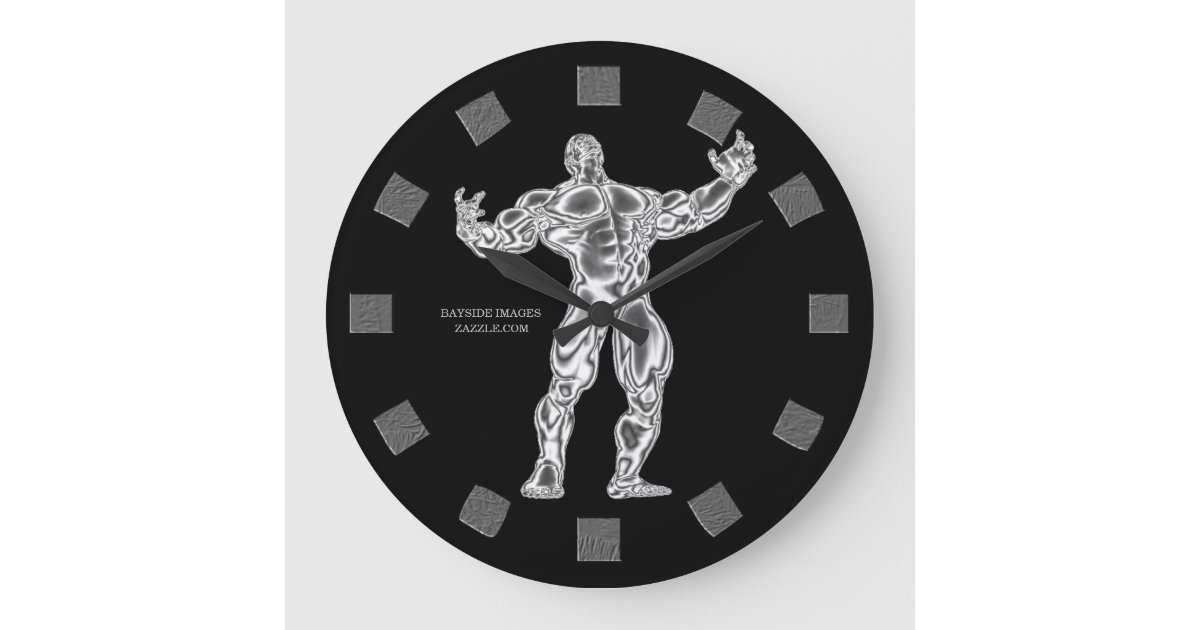 Bodybuilder Wall Clock | Zazzle