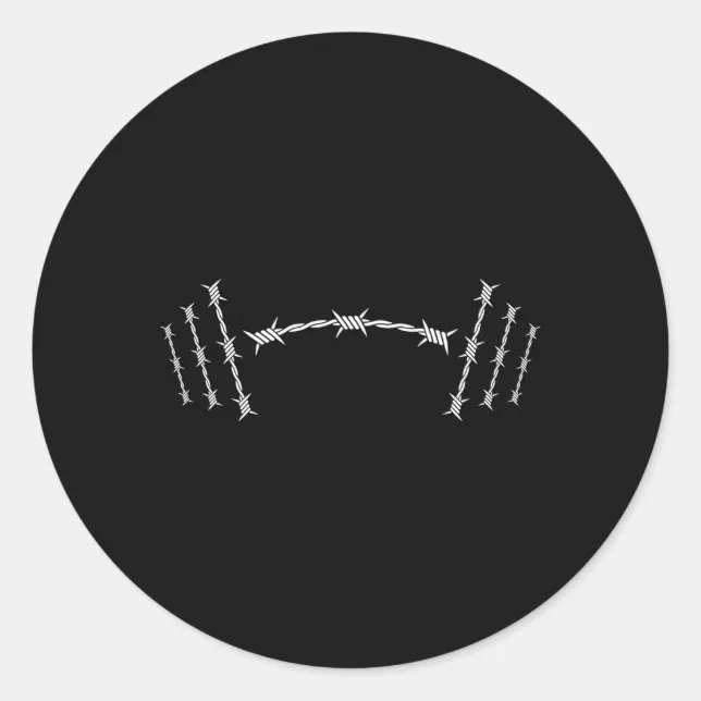Bodybuilding Bodybuilder Dumbbell Classic Round Sticker | Zazzle