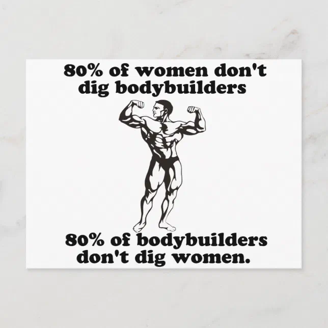 Bodybuilding Gay humor Postcard | Zazzle