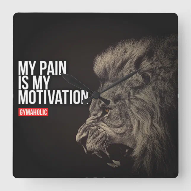 Bodybuilding Gym Motivation Square Wall Clock | Zazzle