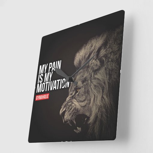 Bodybuilding Gym Motivation Square Wall Clock | Zazzle