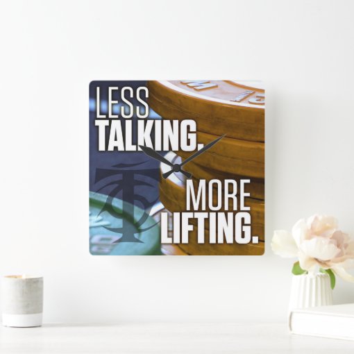 Bodybuilding Gym Workout Motivational Square Wall Clock | Zazzle