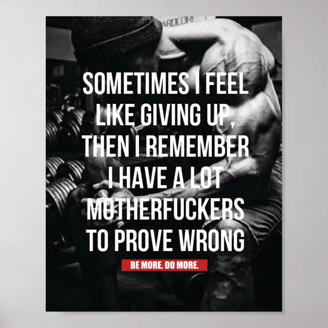 Bodybuilding Inspirational Workout Quote Poster | Zazzle