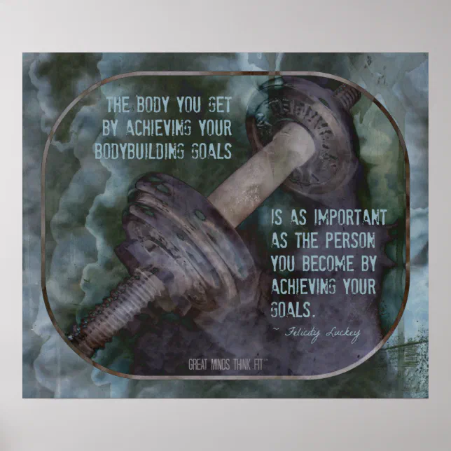 Bodybuilding Poster with Inspirational Quote 017 | Zazzle