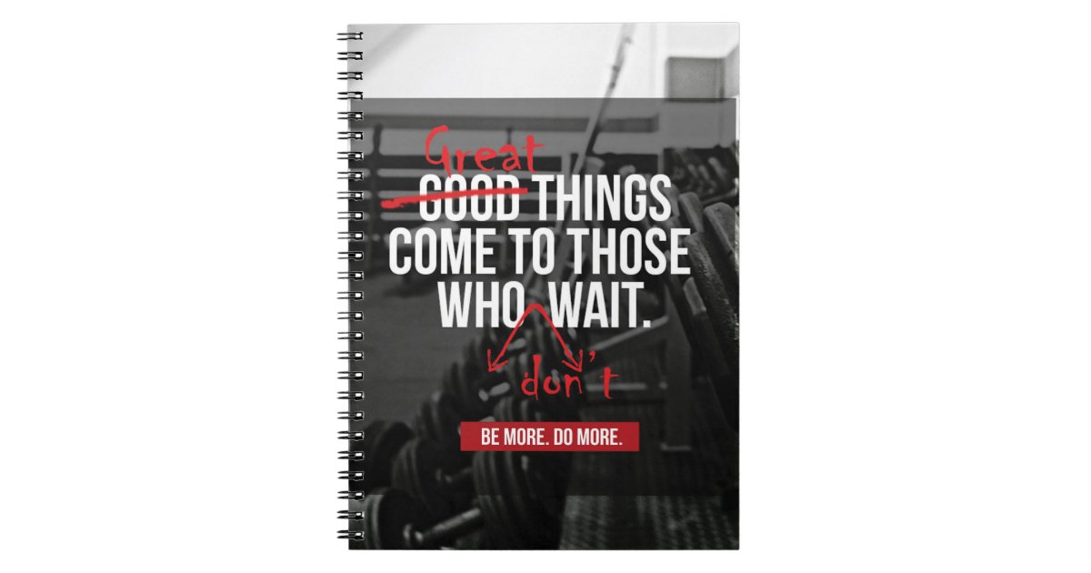 Bodybuilding Workout Motivational Words Notebook | Zazzle
