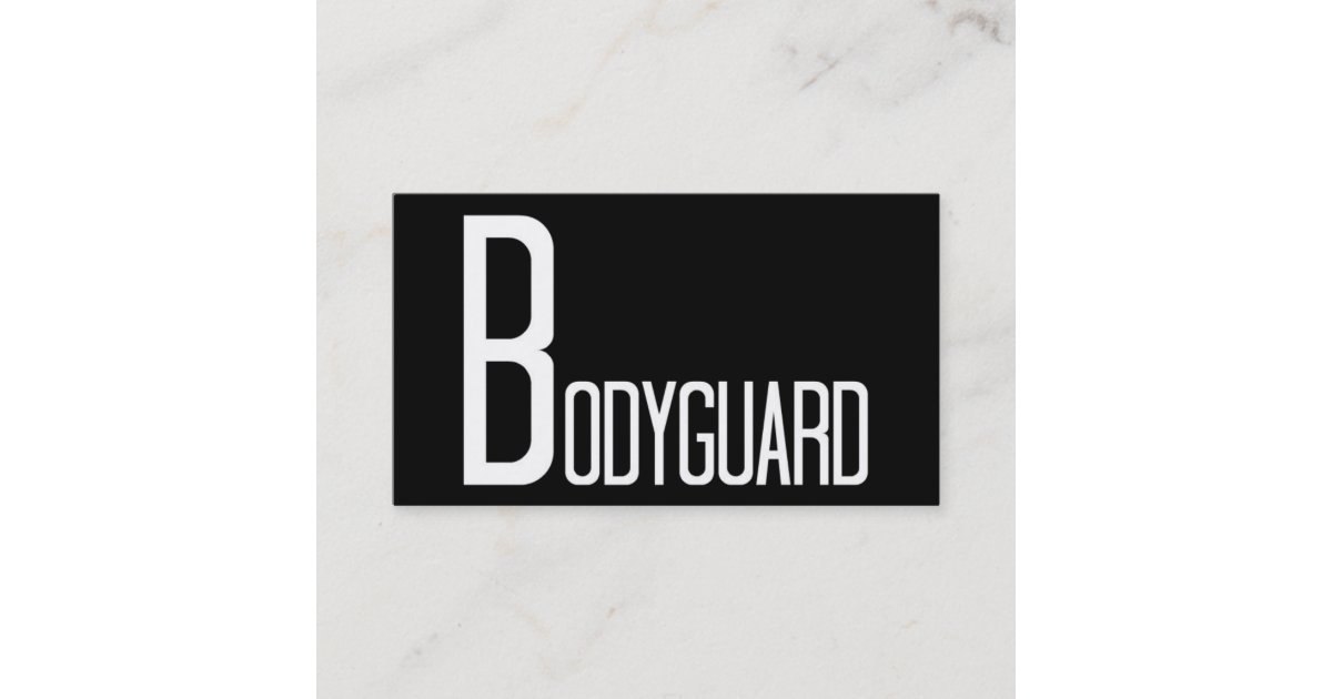 Bodyguard Black and White Business Card | Zazzle