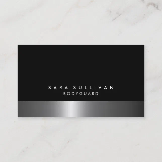 Bodyguard Bold DarkChrome SilverServices Business Card | Zazzle